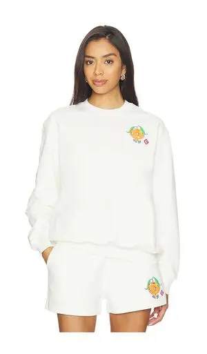 Casablanca Orange Mascot Patch Sweatshirt In Cream - Off White