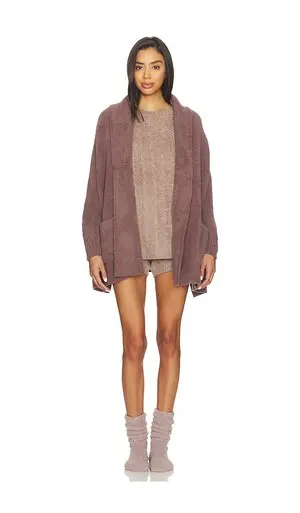 Barefoot Dreams Cable Pullover And Short Set - Sable
