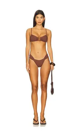 L*Space Eco Ocean Rib Dolce Bitsy Bottom - Cafe