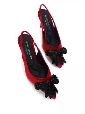 Kurt Geiger 65mm Crystal-embellished Bow Slingback Flats