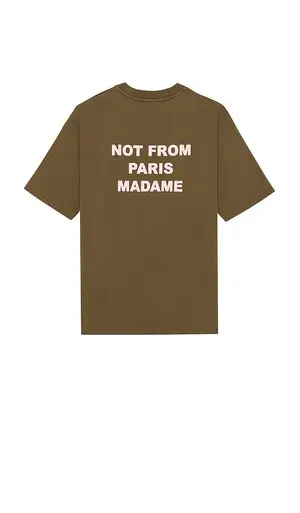 DRLE DE MONSIEUR Dr?le De Monsieur Le T-shirt Slogan In Brown - Kaki
