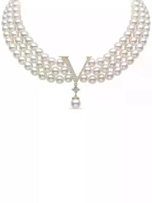 Yoko London 18k Yellow Akoya Pearl And Diamond Necklace - Gold