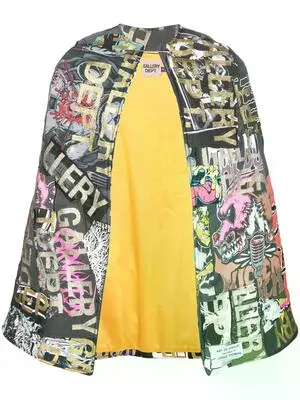 GALLERY DEPT. Logo-patchwork Cotton Cape