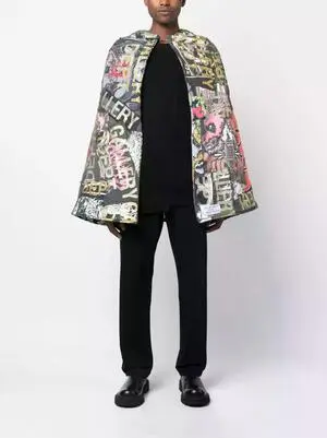 GALLERY DEPT. Logo-patchwork Cotton Cape