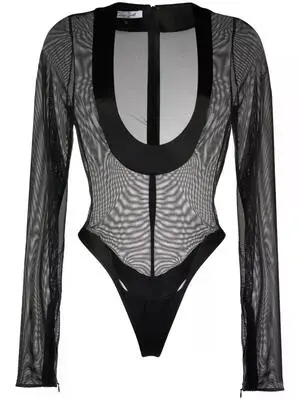 LAQUAN SMITH Satin-trim Bodysuit