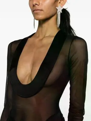 LAQUAN SMITH Satin-trim Bodysuit