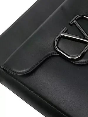 Valentino Garavani Vlogo Leather Messenger Bag