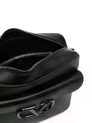 Valentino Garavani Vlogo Leather Messenger Bag