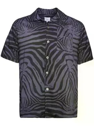 Rhude Zebra-print Short-sleeve Shirt - Grey
