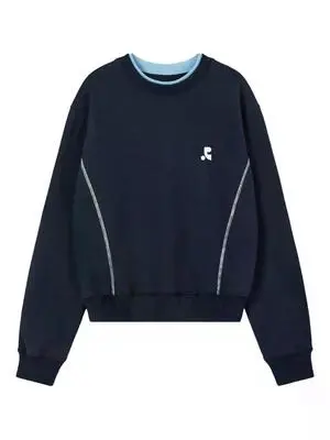 REST&RECREATION Logo-detail Layered-neck Sweatshirt - Blue