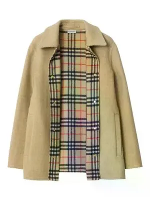 Burberry Check-lined Wool Overshirt - Neutrals