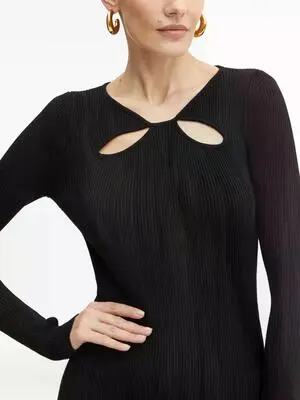 SIMONA CORSELLINI Flower Appliqué Cutout Mini Dress