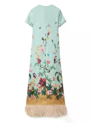 La DoubleJ Swing Floral-panel Maxi Dress - Blue