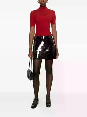 Staud Sequin-embellished Mini Skirt