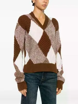 Stella McCartney V-neck Argyle Sweater