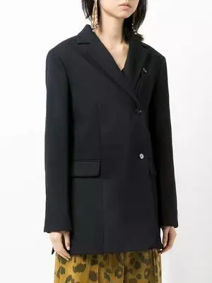 Rokh Off-centre Buttoned Blazer - Blue