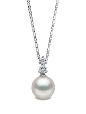 Yoko London 18k White Gold Akoya Pearl And Diamond Pendant - Silver
