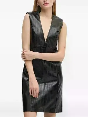 Sisley V-neck Sleeveless Mini Dress - Black