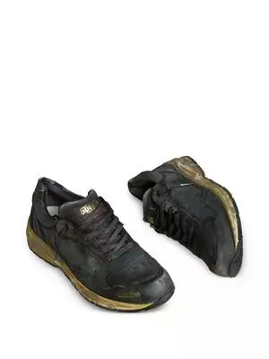 GOLDEN GOOSE Dad-star Sneakers In Naplak And Crackle Leather - Black