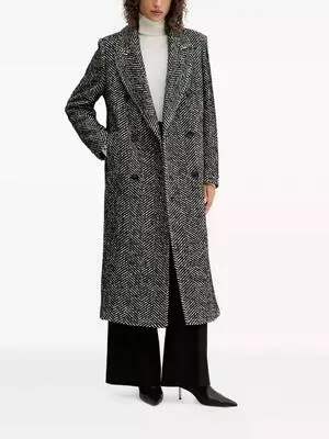 BOSS Double-breasted Herringbone Overcoat