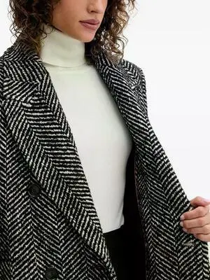 BOSS Double-breasted Herringbone Overcoat