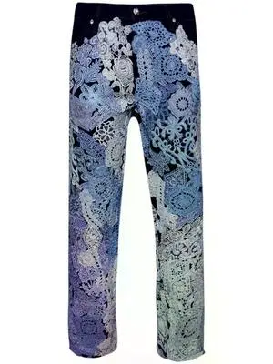 EARTHLING VIP Poetic Lust Crochet Denim Jeans - Blue
