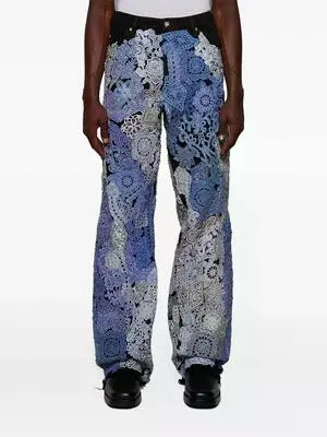 EARTHLING VIP Poetic Lust Crochet Denim Jeans - Blue