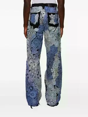 EARTHLING VIP Poetic Lust Crochet Denim Jeans - Blue