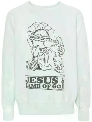 SAINT MXXXXXX Slogan-print Cotton Sweatshirt