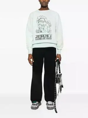 SAINT MXXXXXX Slogan-print Cotton Sweatshirt