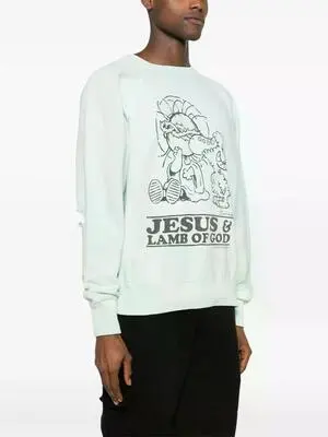 SAINT MXXXXXX Slogan-print Cotton Sweatshirt