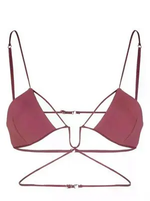 NENSI DOJAKA Cut-out Triangle Bra - Red