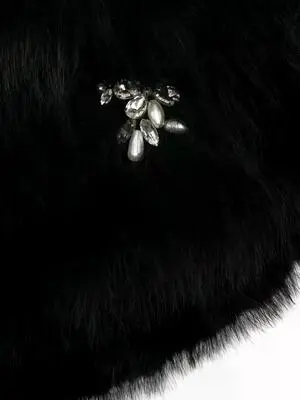 Simone Rocha Faux-fur Balaclava With Rhinestone Embellishment