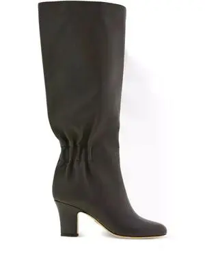FERRAGAMO 70mm Ruched Leather Boots