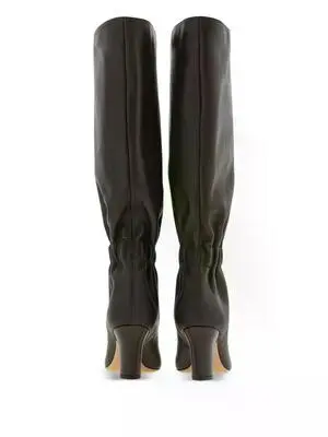 FERRAGAMO 70mm Ruched Leather Boots