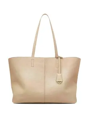 MAISON DE SABRE Zipped Leather Soft Tote - Neutrals