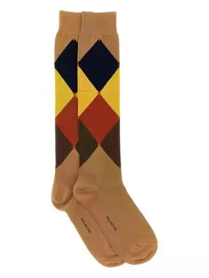BALLANTYNE Diamond Patterned Socks - Neutrals