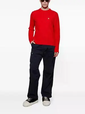 FILA Cable Knit Crew Neck Jumper - Red