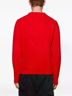 FILA Cable Knit Crew Neck Jumper - Red