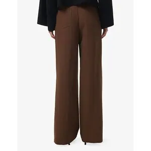 LEEM Drape-panel Wide-leg Woven Trousers