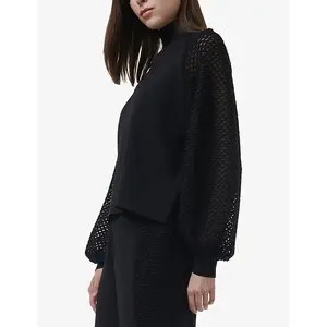 LEEM Mesh-sleeve Knitted Jumper