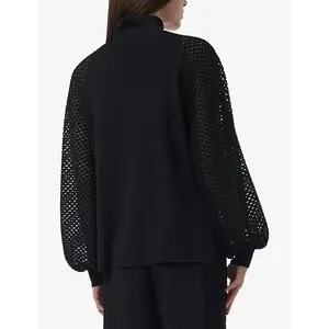 LEEM Mesh-sleeve Knitted Jumper