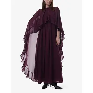 LEEM Woven Frilled Cape Maxi Kaftan