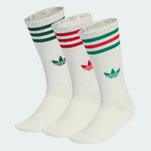 Adidas 3-stripes High Crew Socks - Off White / Off White / Off White