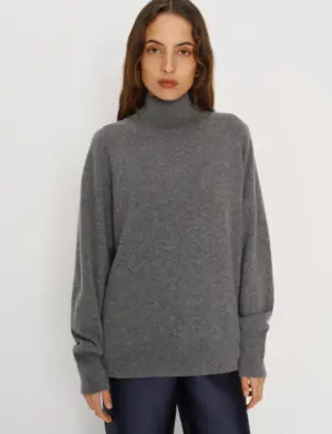 REFORMATION Meritt Cashmere Turtleneck Thunder