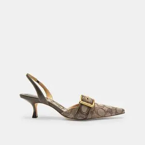 COACH Margot Signature Jacquard Slingbacks - Oak/maple