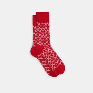 COACH Signature Crew Socks - Red
