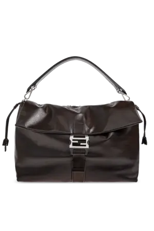 Fendi Flux Maxi Messenger Shoulder Bag - Brown