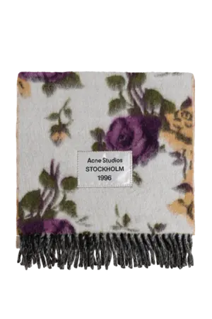 Acne Studios Scarf With Logo - Grey