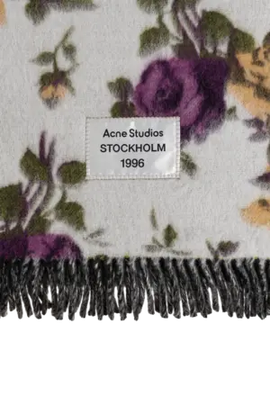 Acne Studios Scarf With Logo - Grey